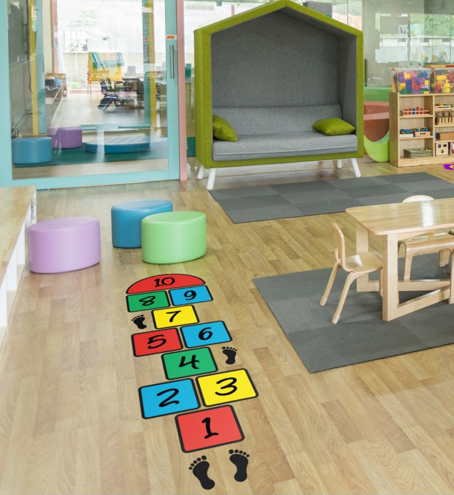 Sensory Hopscotch Floor Stickers | Schools Playground Decal ...