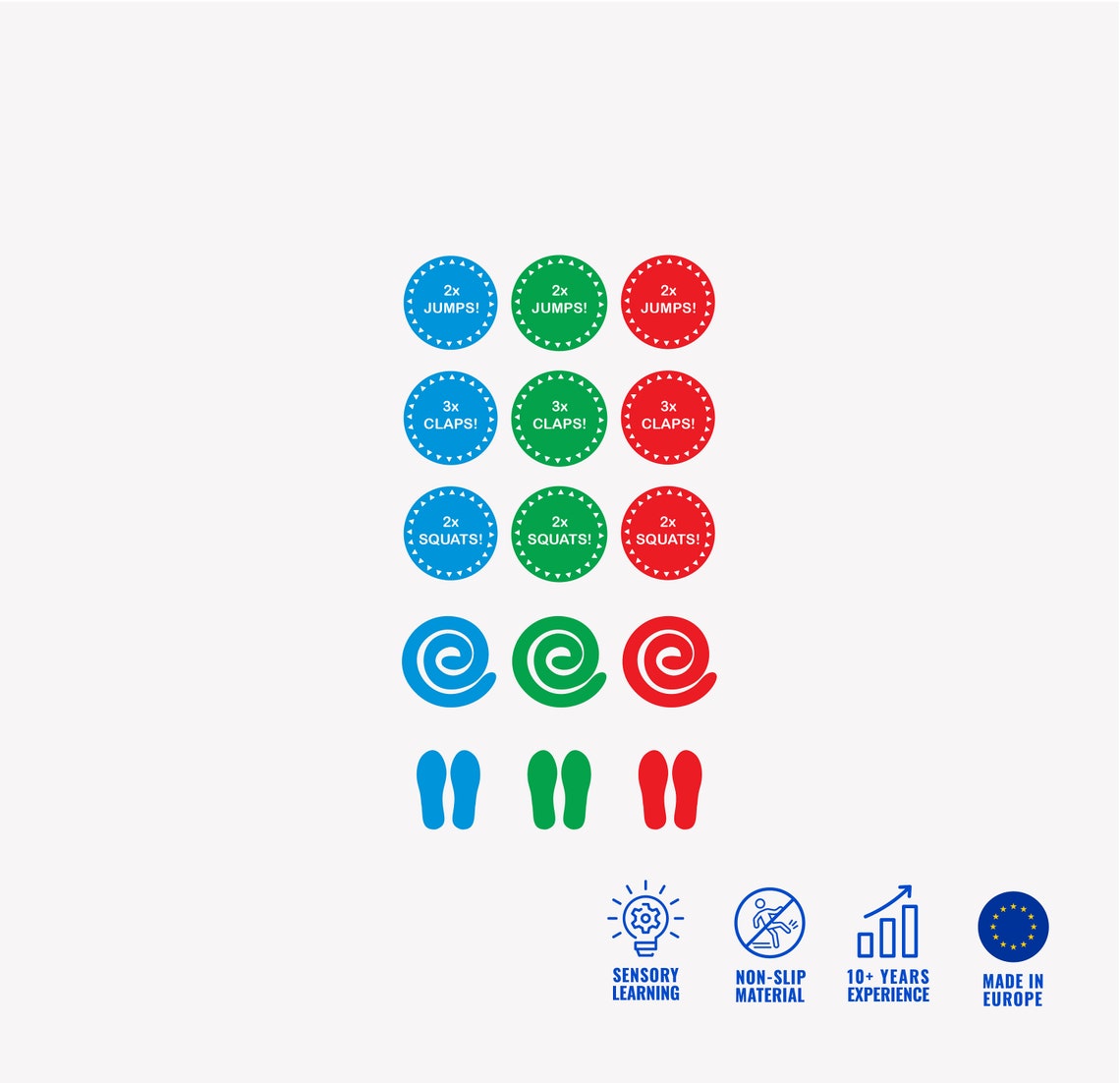 Large Tip-toe Track Active Game Floor Stickers | Sensory Movement Break ...