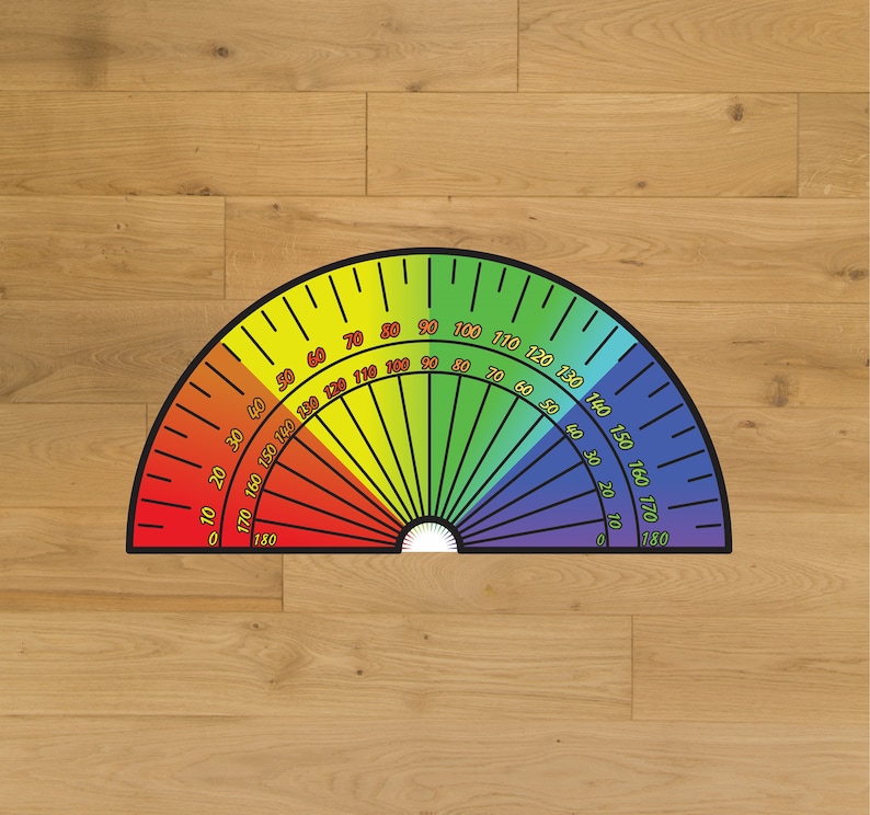 180-degree Protractor Sticker | School Hallway Decor | Educational Math ...