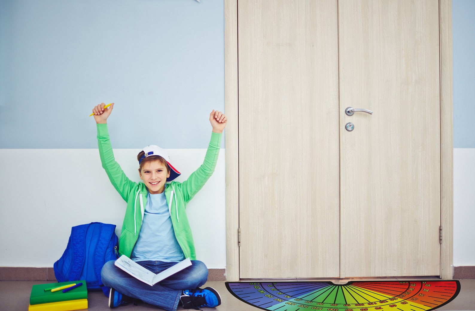 180-degree Protractor Sticker | School Hallway Decor | Educational Math ...