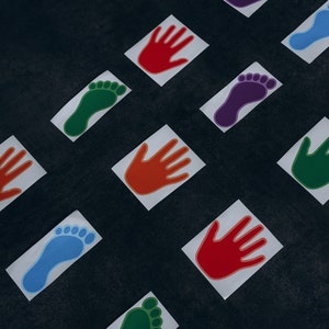 COLORFUL Hand & Foot Hopscotch Decal for Classroom, Educational Decal ...