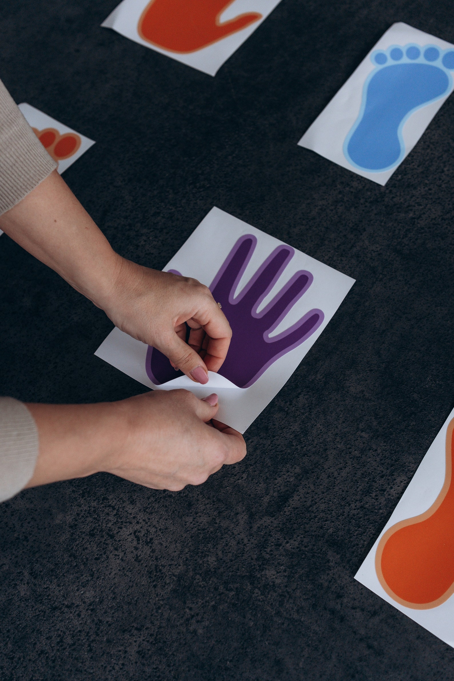 COLORFUL Hand & Foot Hopscotch Decal for Classroom, Educational Decal ...