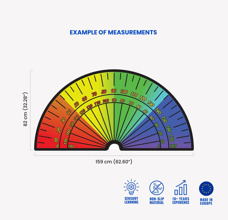 180-degree Protractor Sticker | School Hallway Decor | Educational Math ...