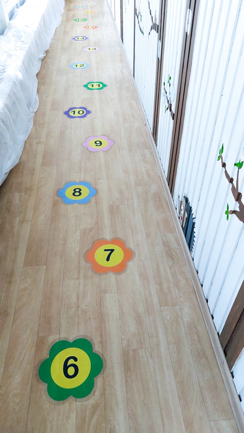 Sensory Path Floor Sticker Flowers With Numbers | High Quality Sensory ...