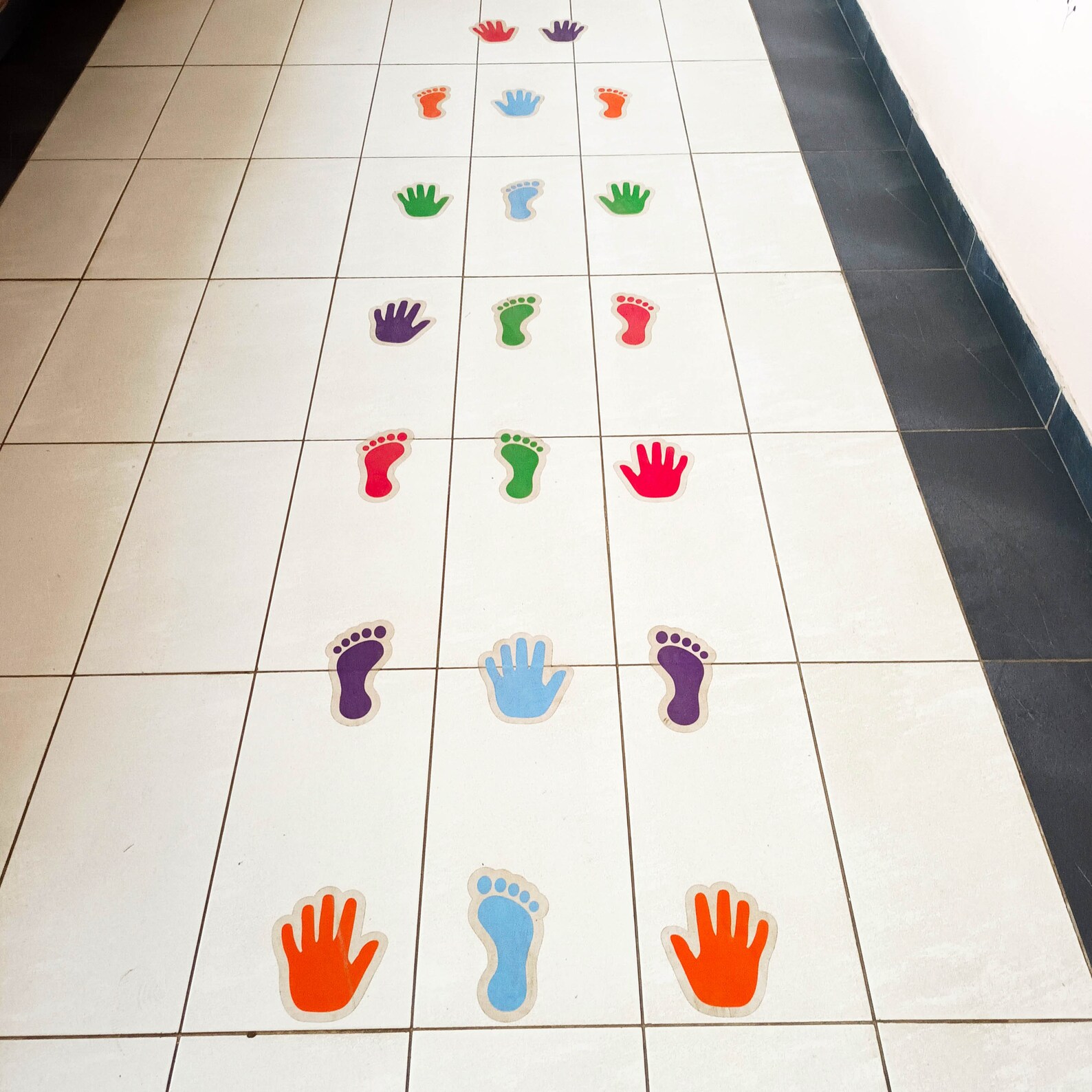 COLORFUL Hand & Foot Hopscotch Decal for Classroom, Educational Decal ...