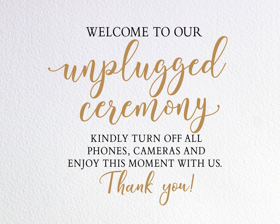 Welcome to Our Unplugged Ceremony Svg, Wedding Welcome Sign Svg, Dxf ...