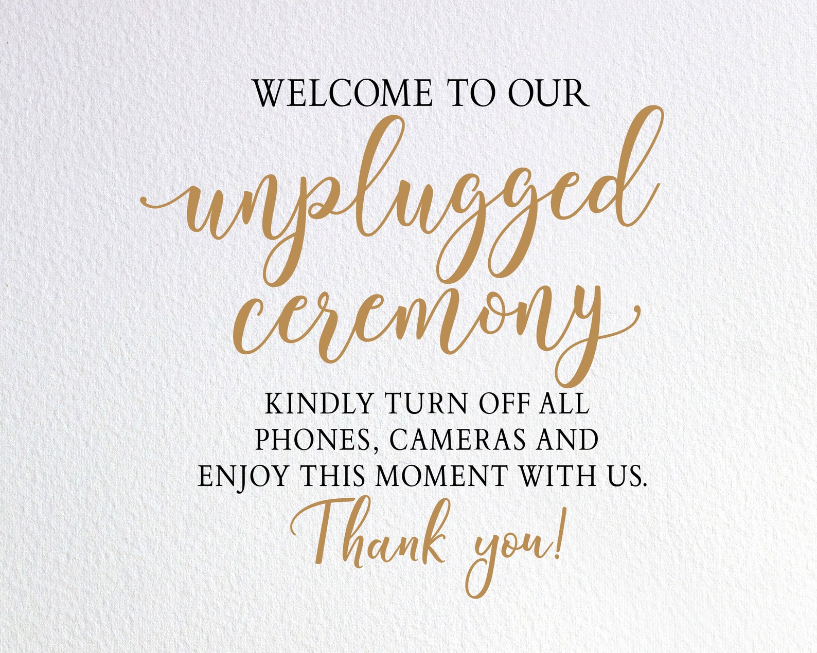 Welcome to Our Unplugged Ceremony Svg Wedding Welcome Sign - Etsy