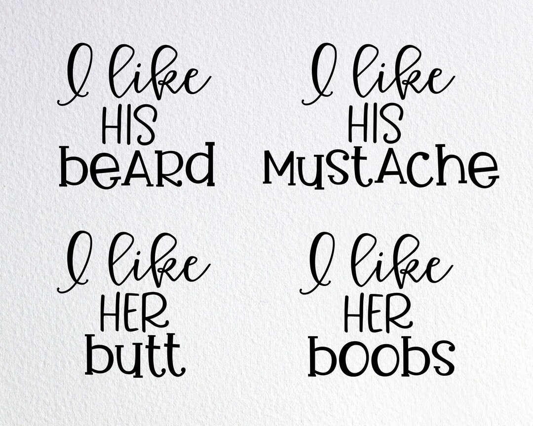 Funny Couples SVG Bundle: Beard, Mustache, Butt, Boobs (digital Cut ...