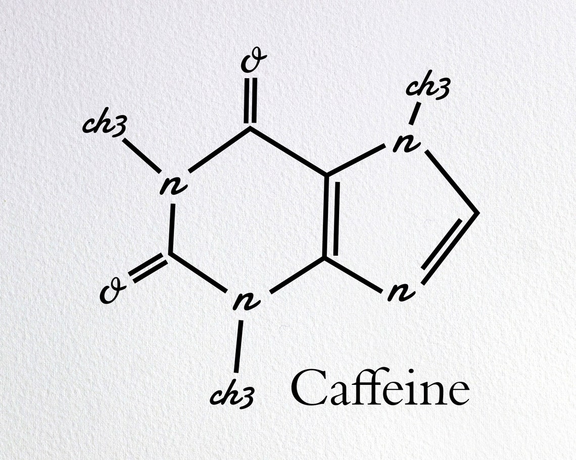 Caffeine Formula Coffee Molecule Svg Dxf Png Cut File for - Etsy