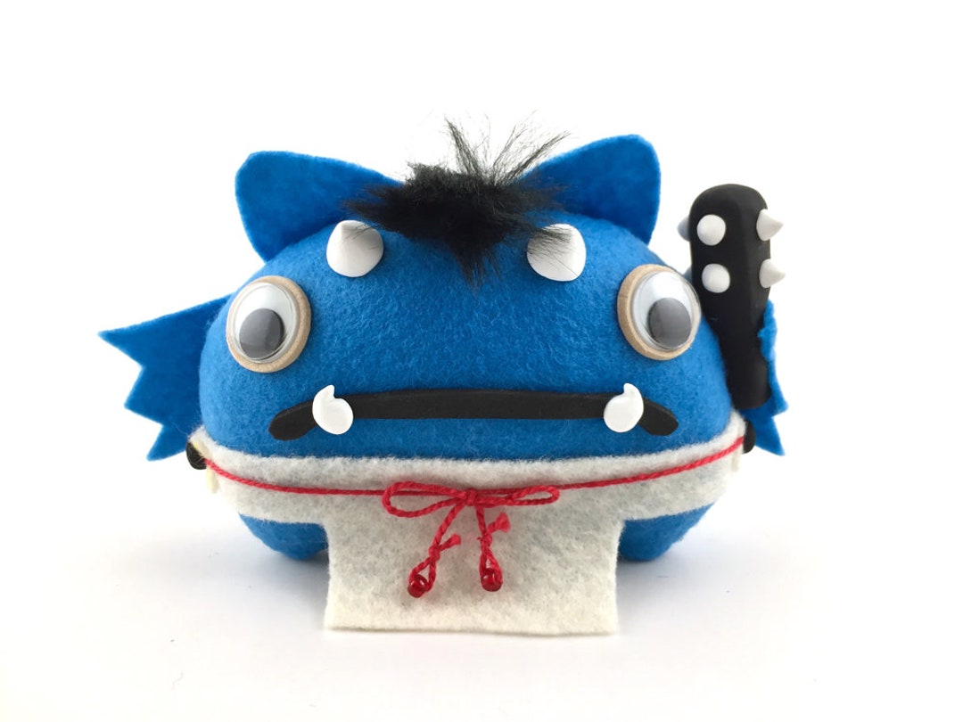 Handmade Blue Felt Oni Doll: Kawaii Japanese Yokai Plush - Etsy