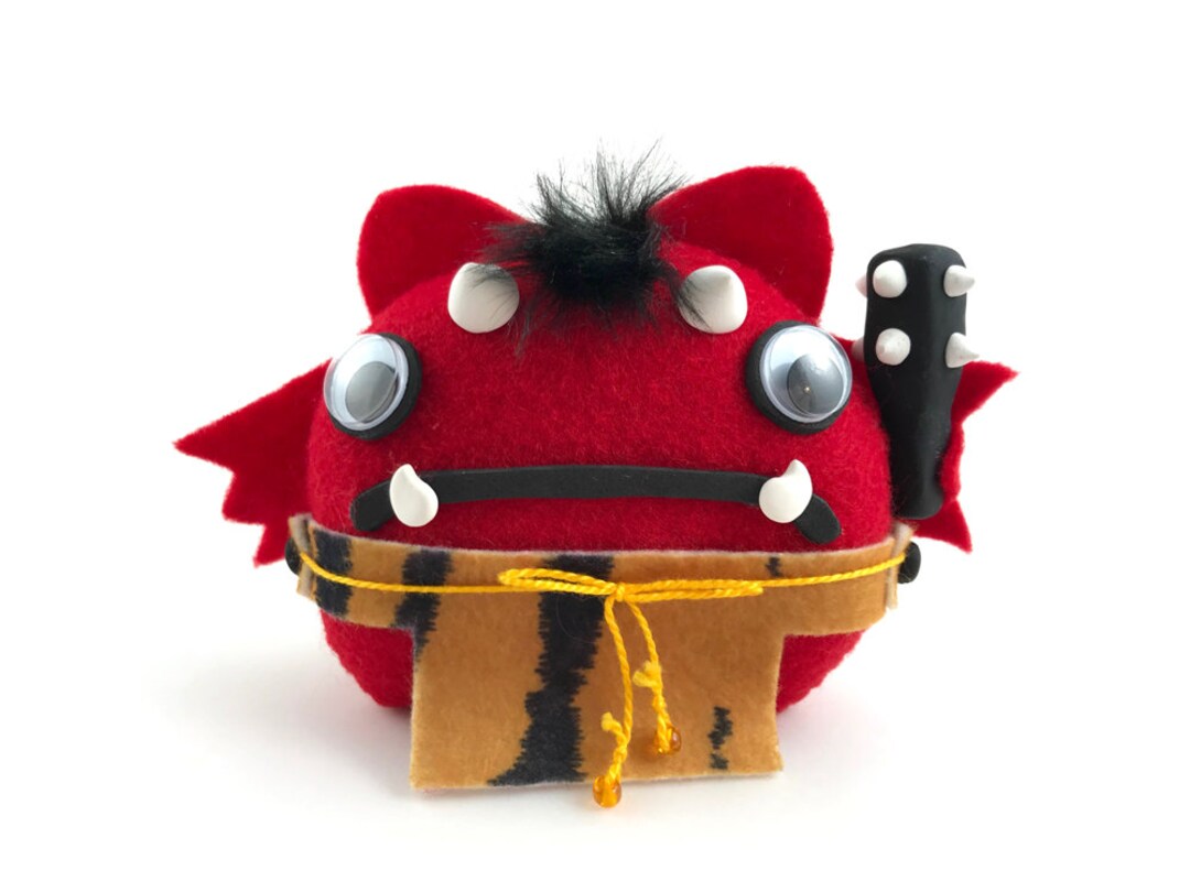 Cute Handmade Japanese Mythology Monster Art Doll - Collectible - Red ...