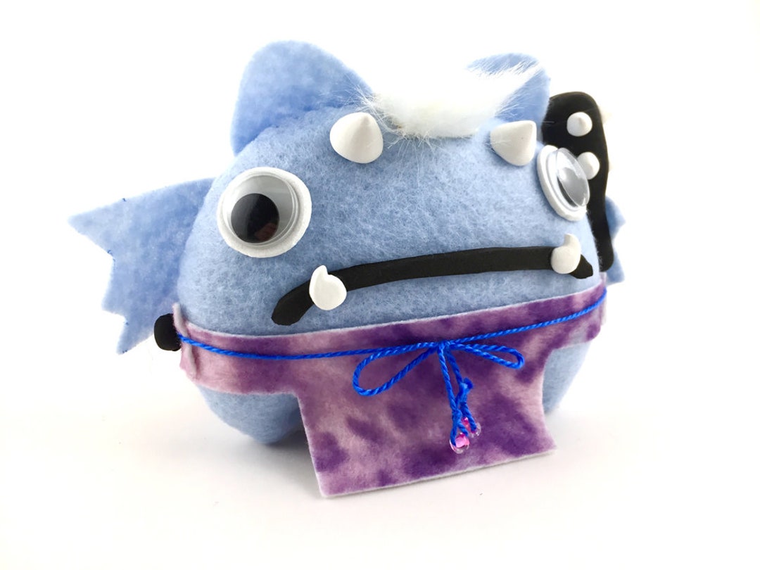 Cute Handmade Japanese Mythology Monster Art Doll - Collectible - Lilac ...