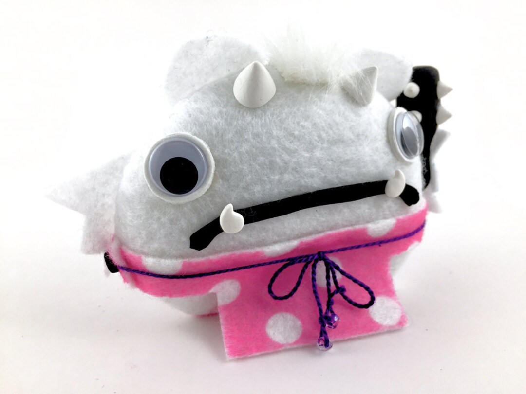 Cute Handmade Japanese Mythology Monster Art Doll - Collectible - White ...
