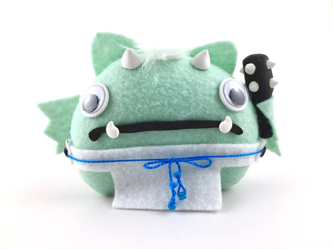 Cute Handmade Japanese Mythology Monster Art Doll - Collectible - Aqua ...