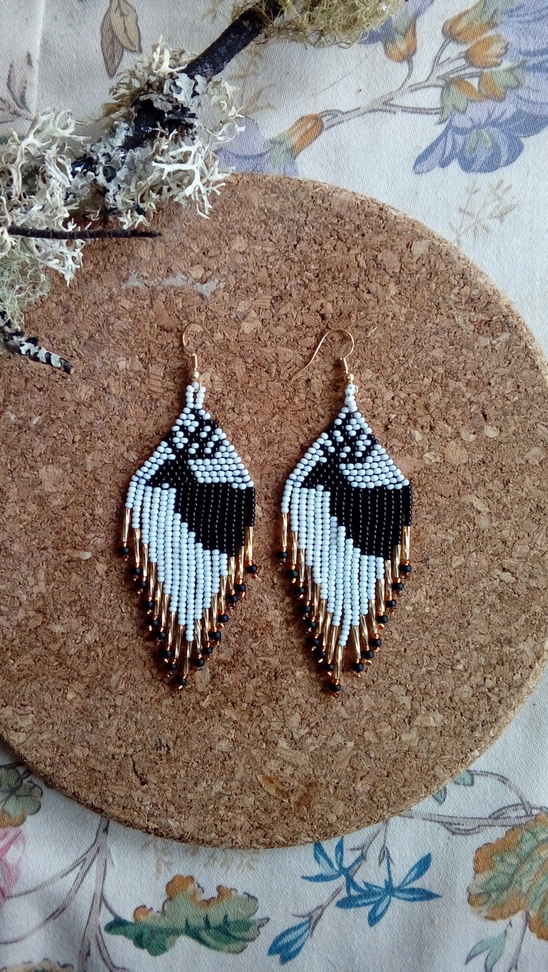 Stag / Elk Beaded Earrings Huichol Native American Style - Etsy
