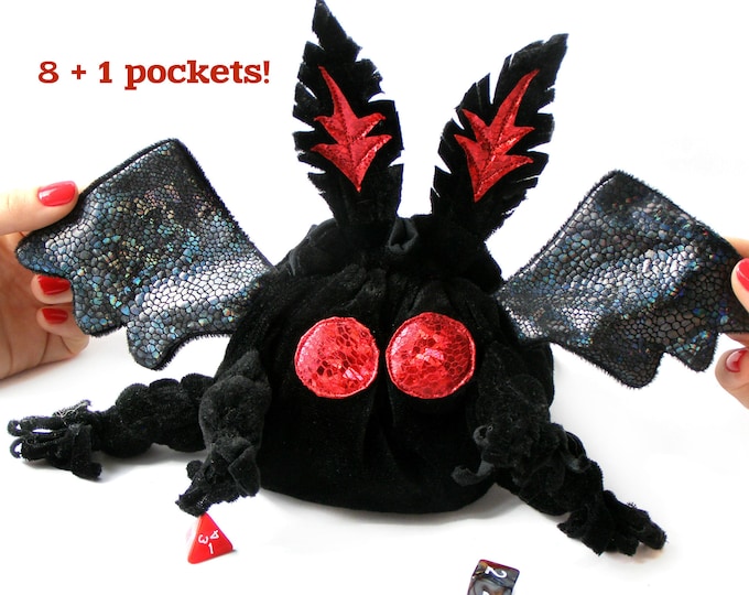 Mothman Dice Bag Pockets. DND Dice Bag. Dice Pouch. Dice | Etsy