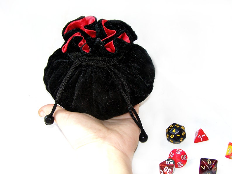 Velvet Dice Bag with Pockets. D&d dice bag. | Etsy