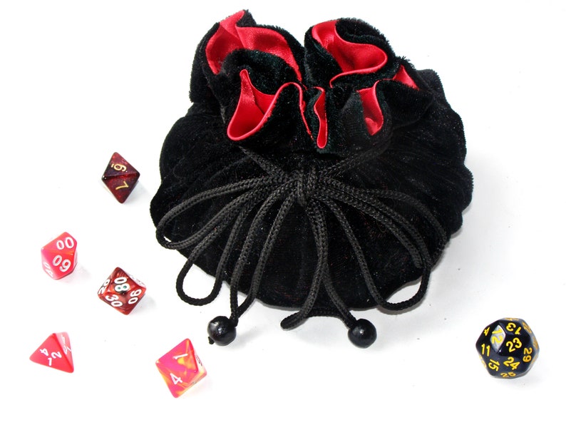 Velvet Dice Bag With Pockets. D&d Dice Bag. - Etsy