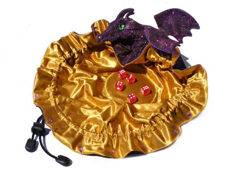Glitter Purple Dragon Dice Bag Dnd Dice Bag of Holding Dice - Etsy