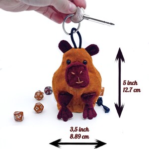 Capybara Plush Dnd Dice Bag Dice Holder Dice Storage Keychain - Etsy