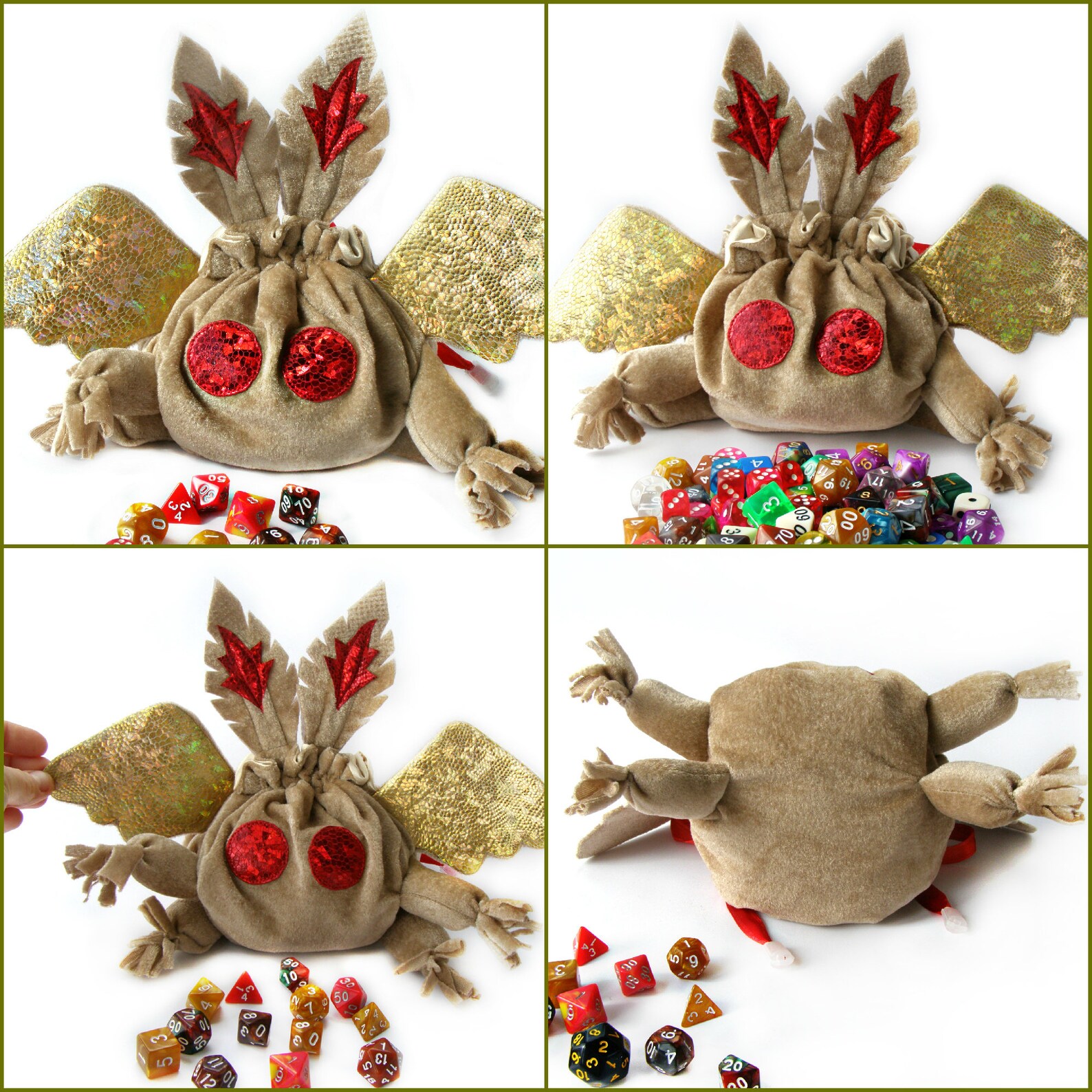 Mothman plush dice bag dice holder moth plush dice pouch | Etsy