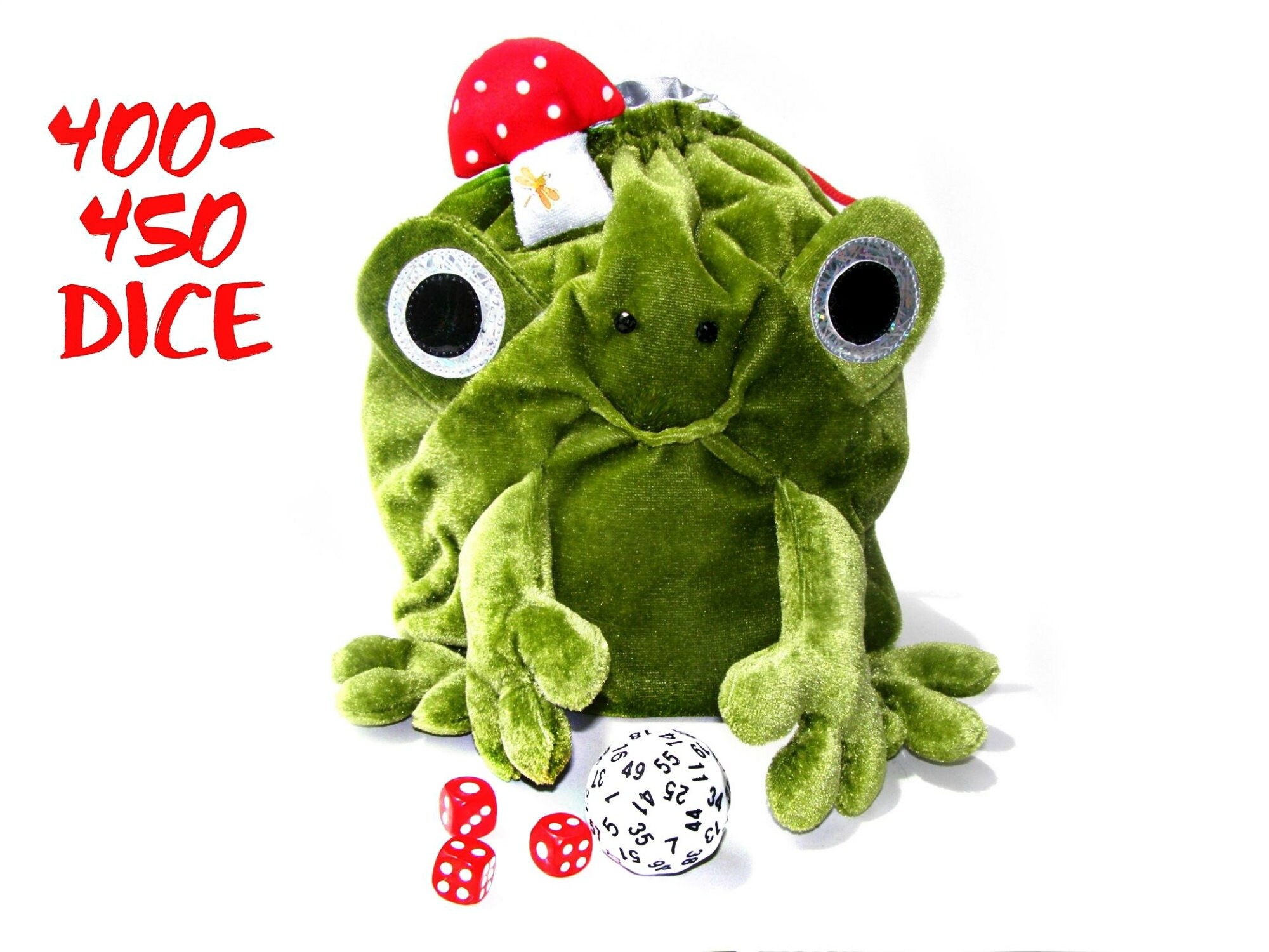 Frog plush dice bag pockets mushroom plush dnd dice bag | Etsy