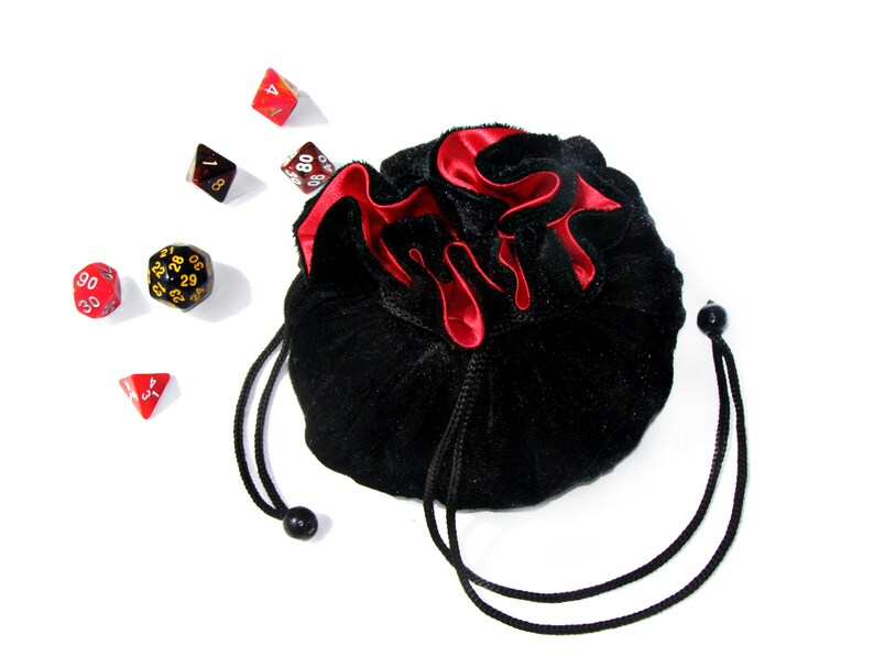 Velvet Dice Bag with Pockets. D&d dice bag. | Etsy
