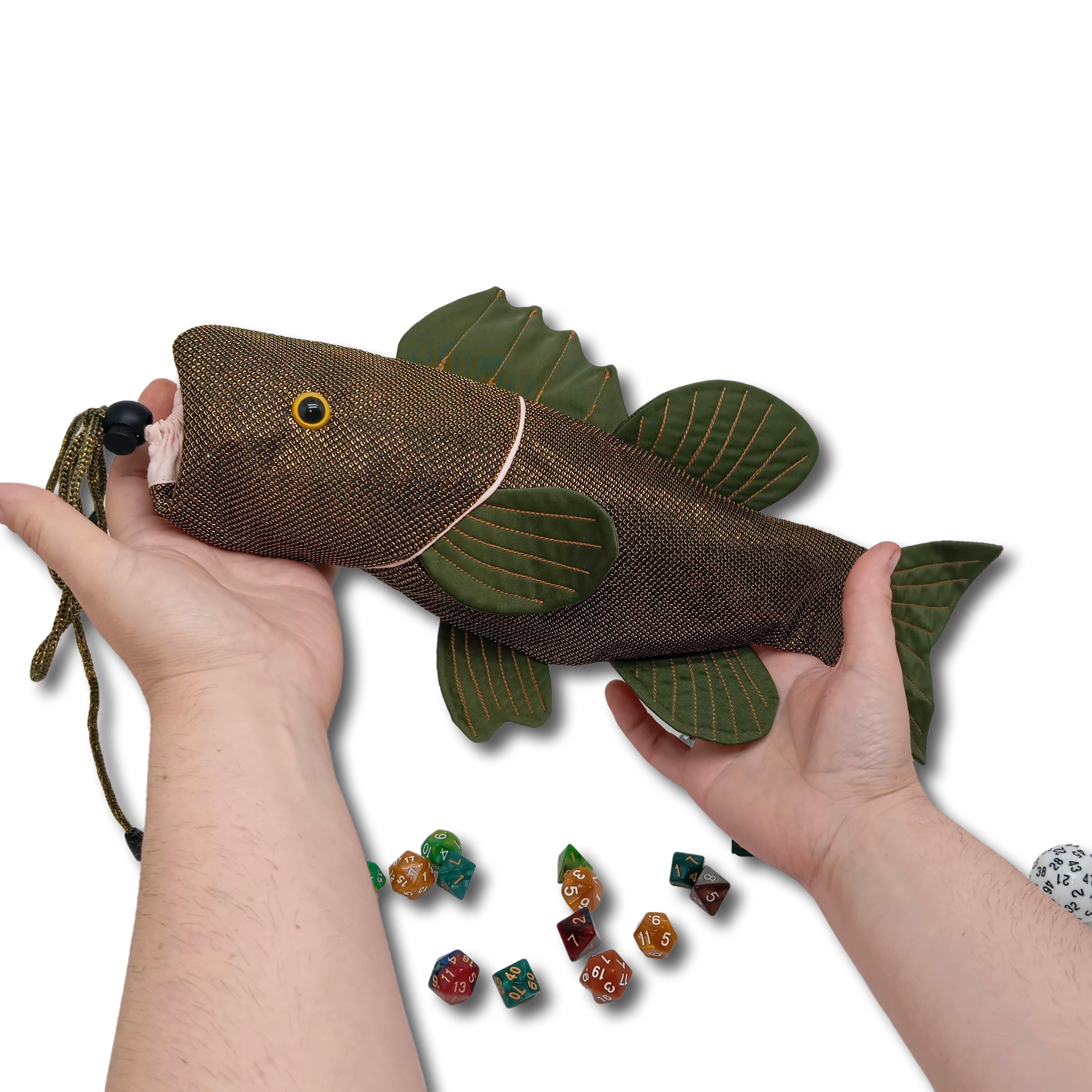 Large Mouth Bass Dice Bag, Fish Dice Storage, Bag of Holding, Gift for ...