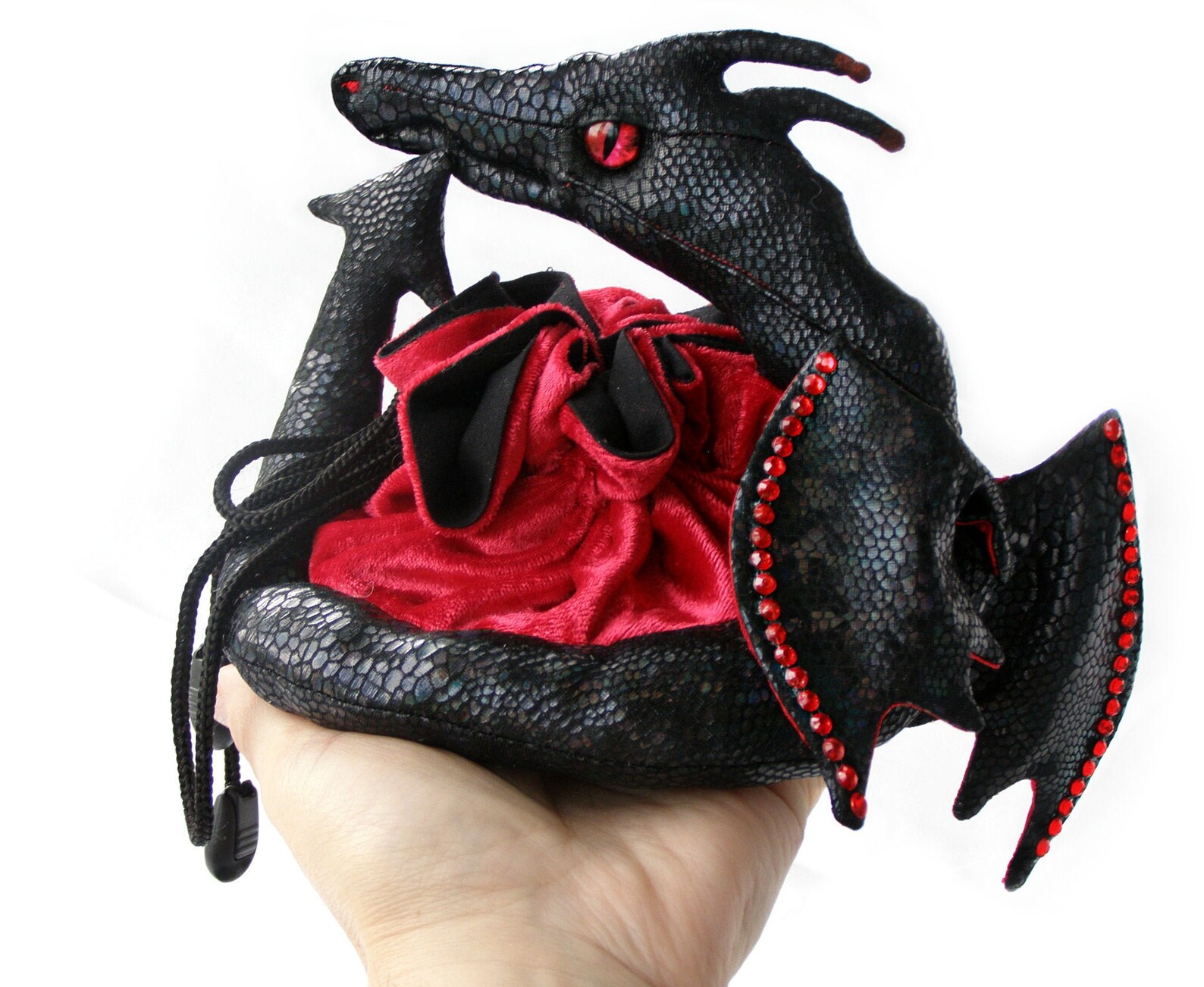 Red Dice Bag With Black Dragon. Large Dice Bag Pockets. Dice Pouch ...