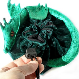 Green Dragon Dice Bag. Large Dice Bag of Holding. Dice Pouch. Dragon ...