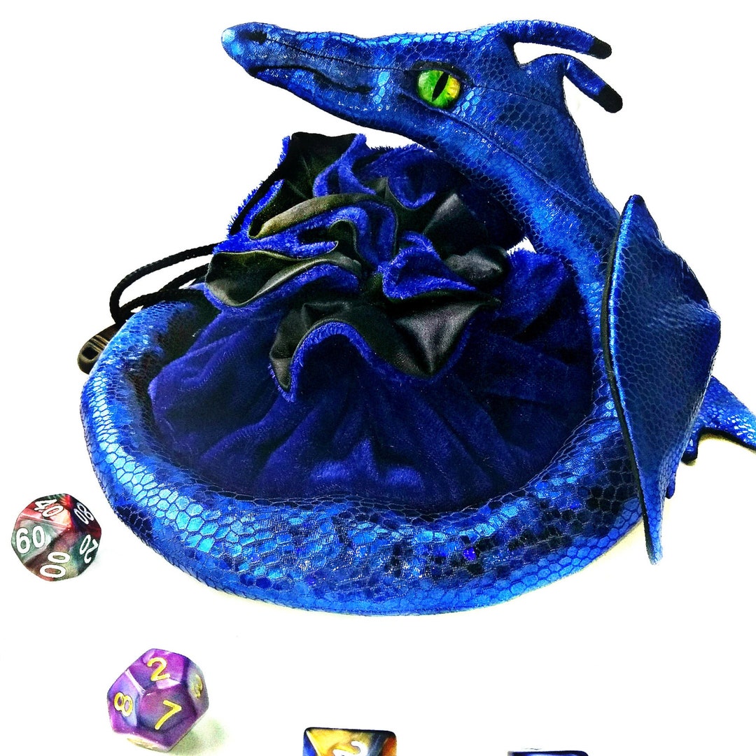 Dragon Dice Bag: Plush Velour Pouch With Pockets - Etsy