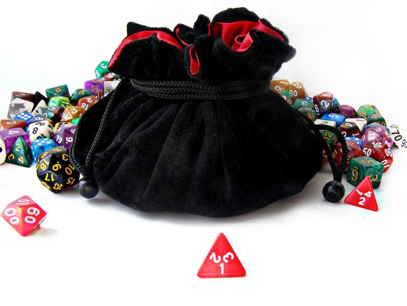 Velvet Dice Bag With Pockets. D&d Dice Bag. - Etsy