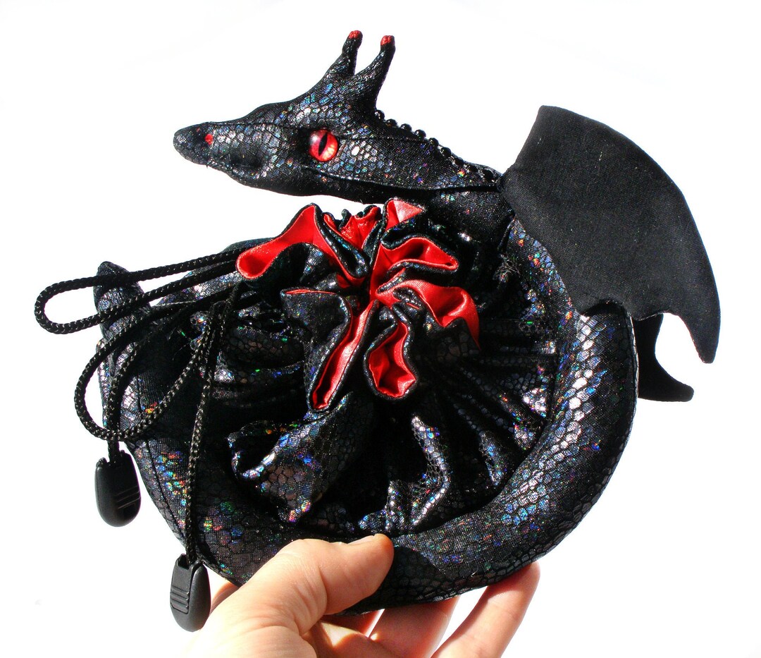 Large Black Dragon Scale Dice Bag. DND Dice Bag. Dice Pouch ...