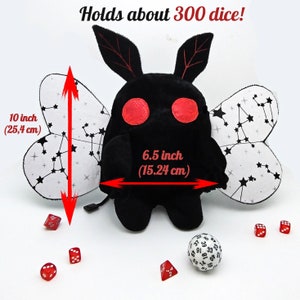 Dnd Dice Bag Mothman Plush, Cryptids Dice Storage, Dungeons and Dragons ...