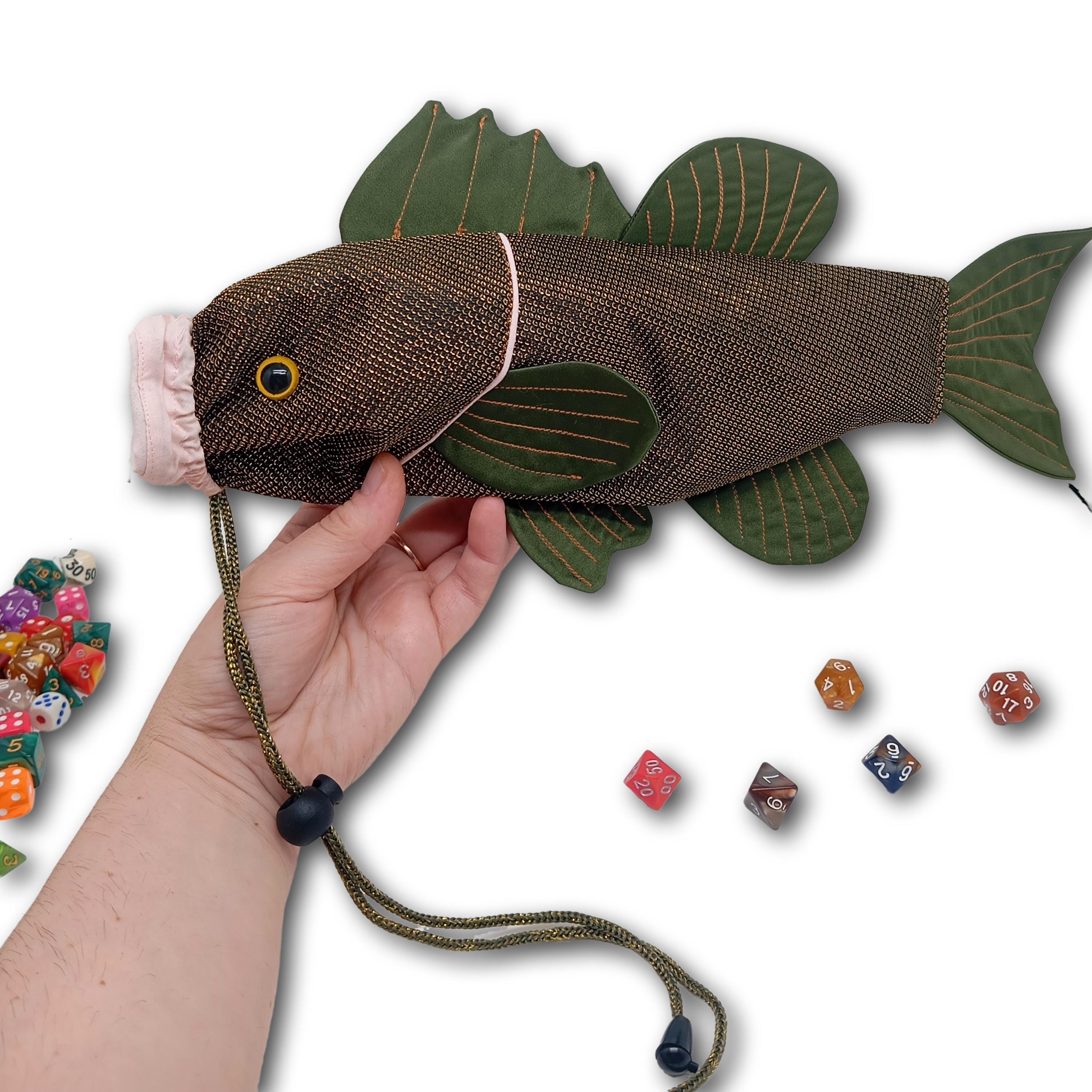 Large Mouth Bass Dice Bag, Fish Dice Storage, Bag of Holding, Gift for ...