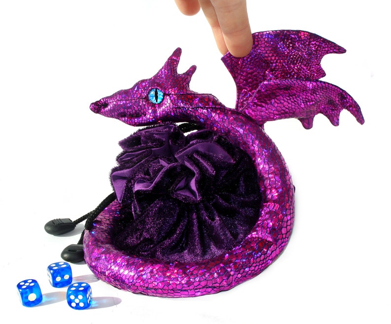 Dice Bag Dnd, Purple Dragon Dice Bag, Dice Pouch, Dice Holder - Etsy