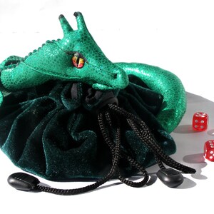 Green Dragon Dice Bag. Large Dice Bag of Holding. Dice Pouch. Dragon ...