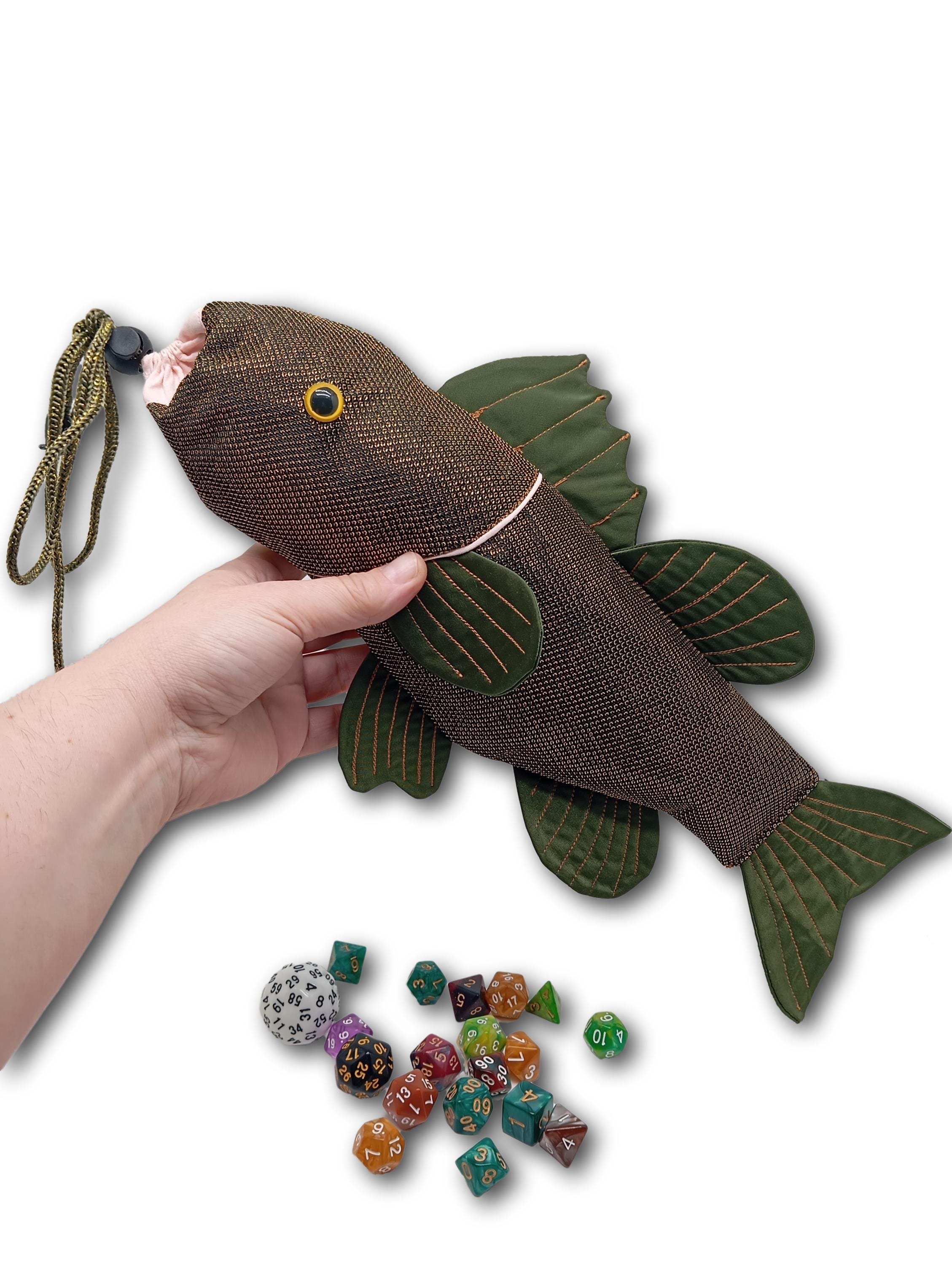 Large Mouth Bass Dice Bag, Fish Dice Storage, Bag of Holding, Gift for ...