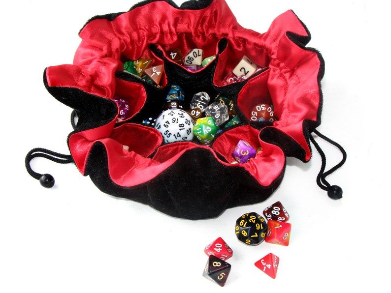 Velvet Dice Bag With Pockets. D&d Dice Bag. - Etsy