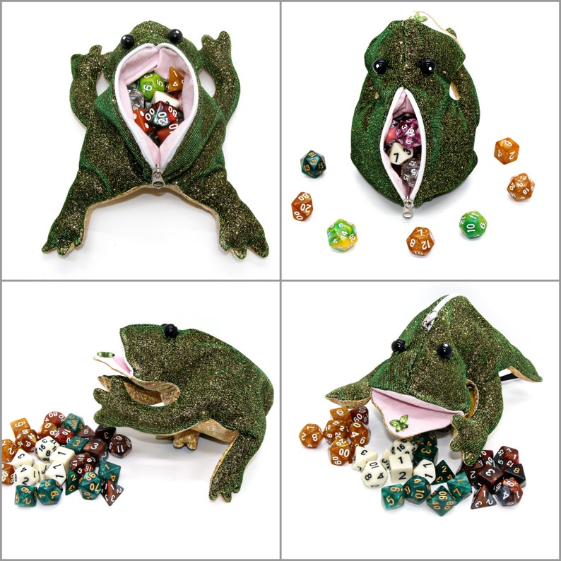 DND Dice Bag Plush Dice Holder - Frog, Dragon, Axolotl, Lizard - Etsy