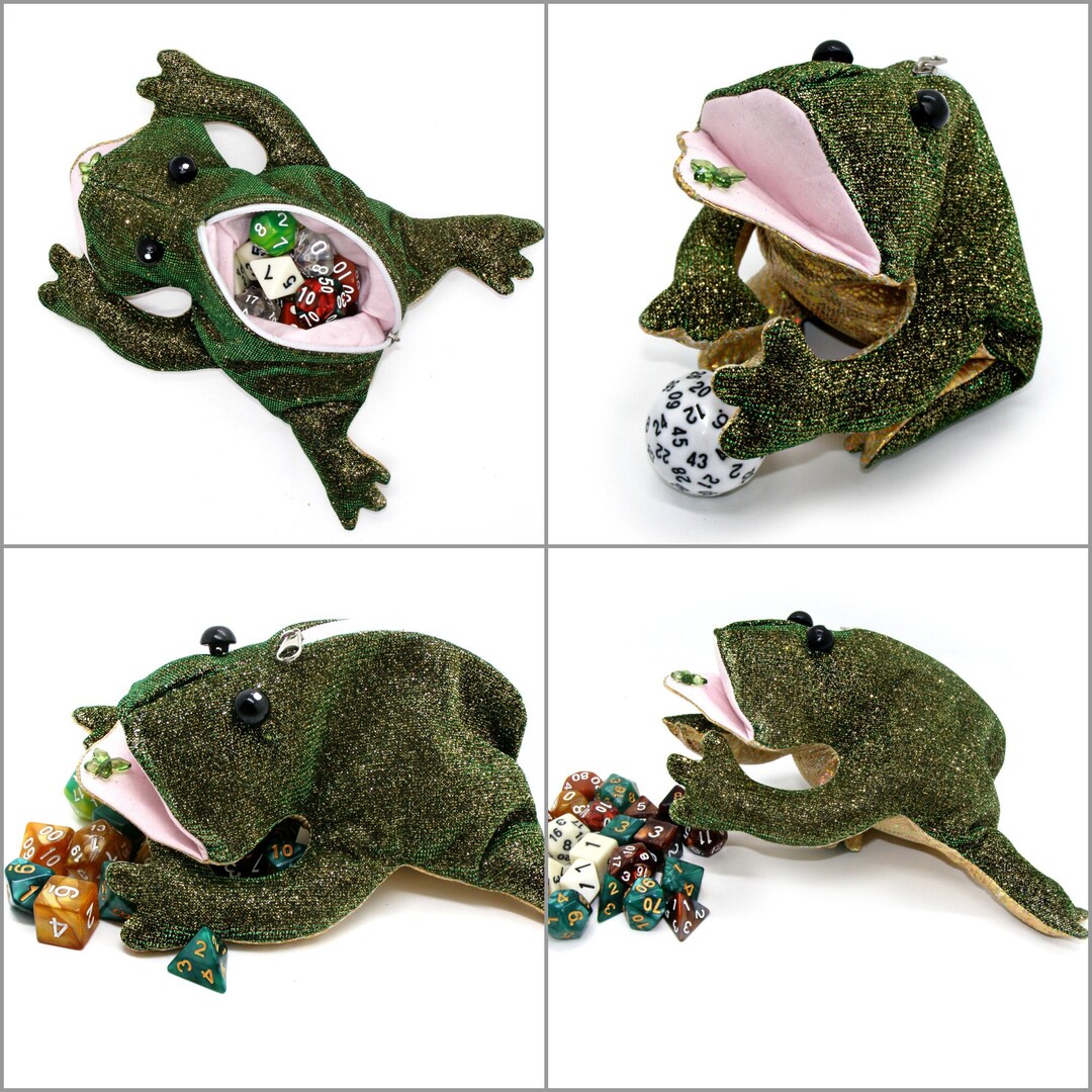 Frog Plush Dice Holder, Frog Plushie Dice Bag Dnd, Dice Storage ...