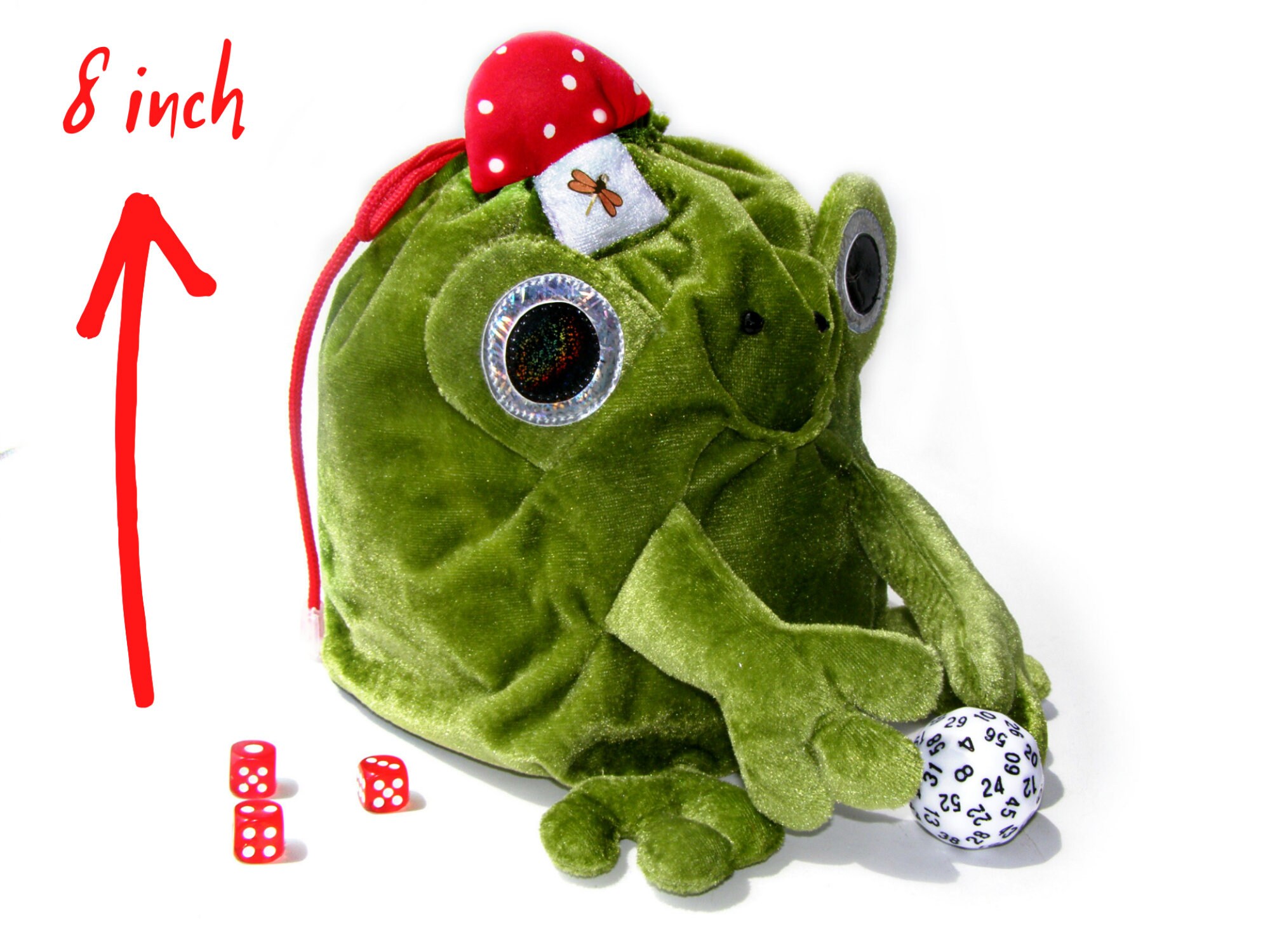 Frog plush dice bag pockets mushroom plush dnd dice bag | Etsy