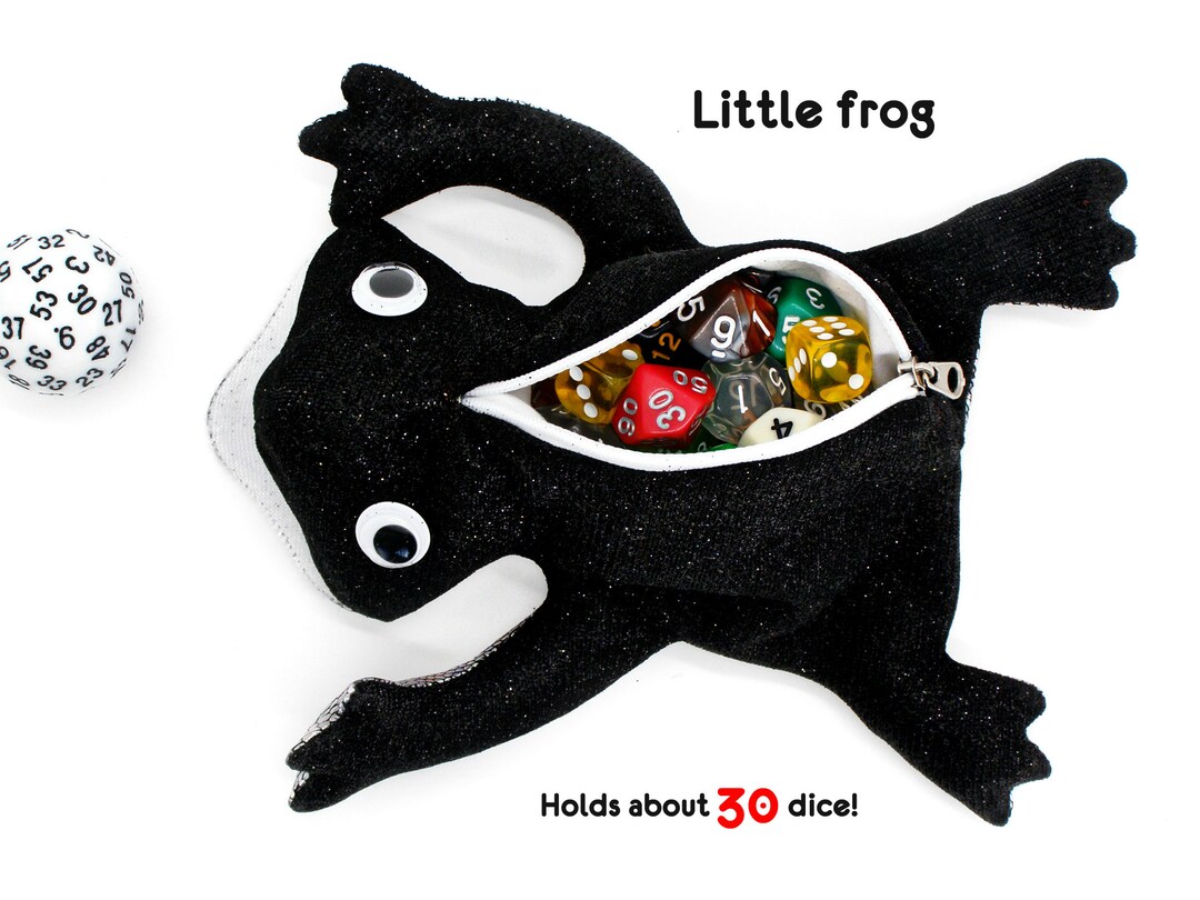 Black Frog Plush Dnd Dice Bag Frog Plushie Dice Holder Dice - Etsy