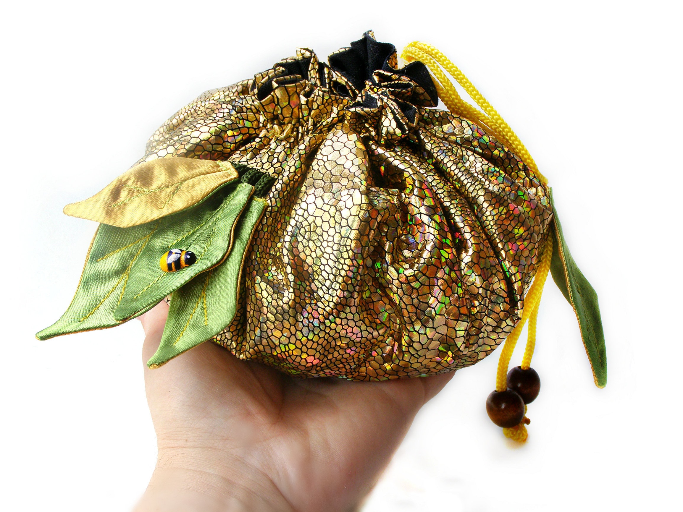 Bee hive dnd dice bag save the bees dice storage goblincore | Etsy