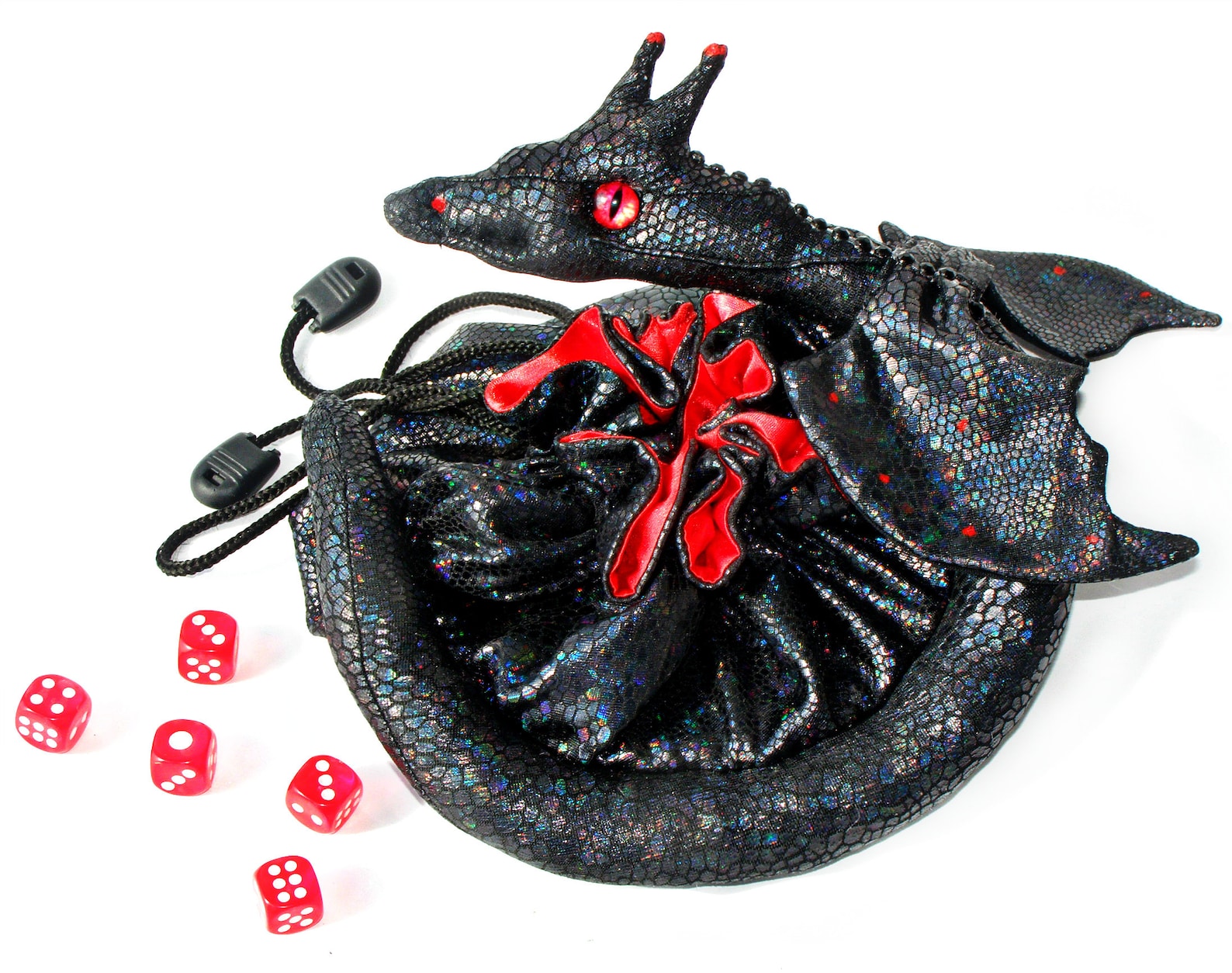 Large Black Dragon Scale Dice Bag. DND Dice Bag. Dice Pouch ...