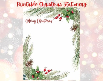 Printable Christmas Stationery, Digital Download, Christmas Stationery ...