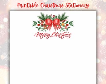 Printable Christmas Stationery, Digital Download, Christmas Stationery ...