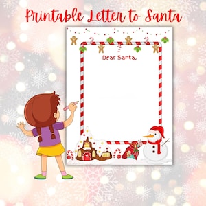 Printable Christmas Stationery Digital Download, Kid's Christmas Letter ...