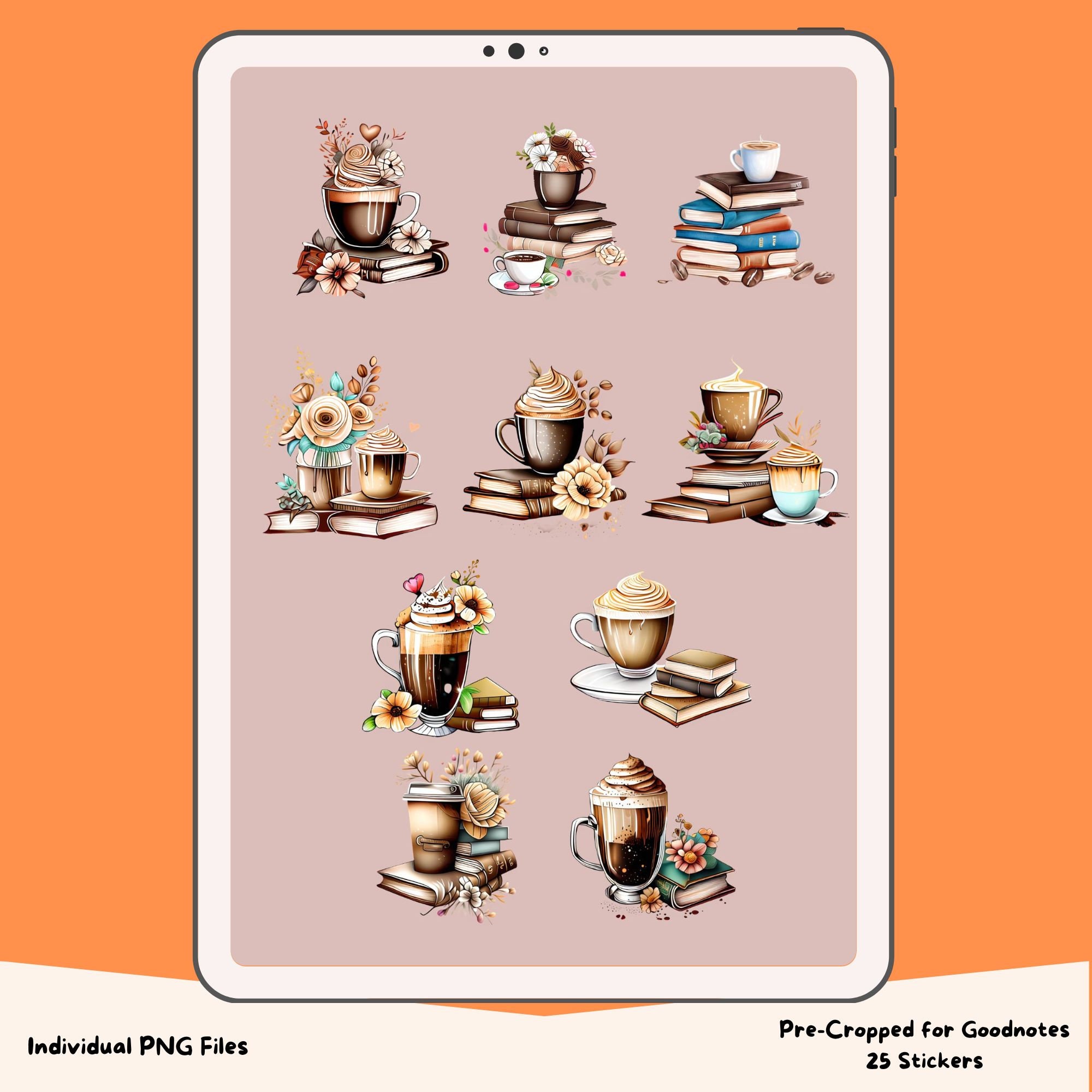 Coffee Book Lovers Digital Stickers, Goodnotes & Notability, Digital ...