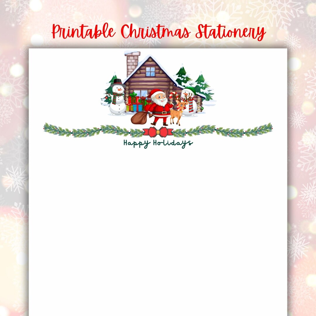 Printable Christmas Stationery, Digital Download, Christmas Stationery ...